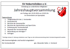 Anzeige JHV 2024 – SV Hebertsfelden
